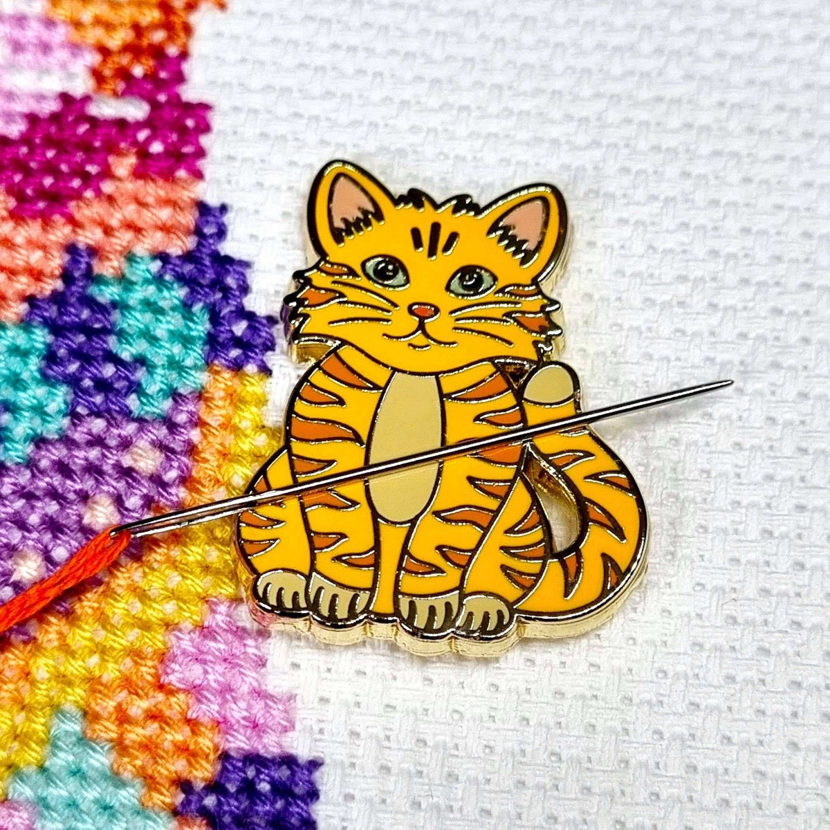 Ginger Cat Needle Minder for Cross Stitch & Embroidery — HobbyJobby