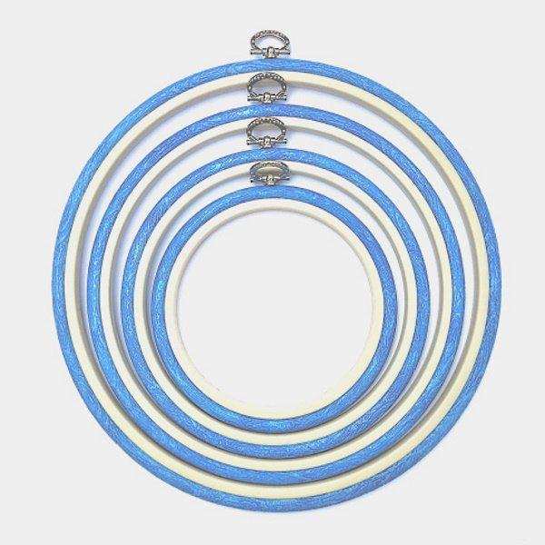 Blue Embroidery Round Hoop - Nurge Flexible Hoop, Round Cross Stitch H ...