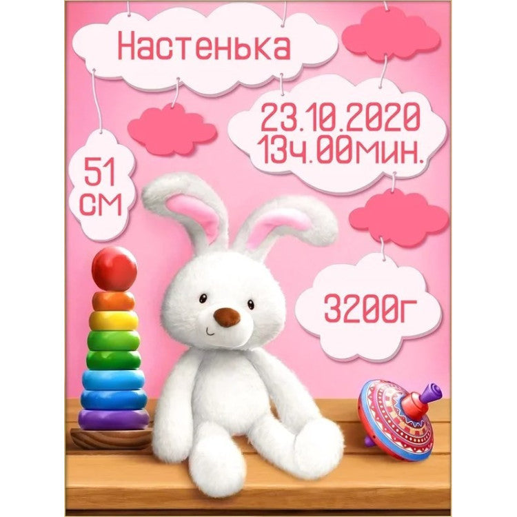Diamond Painting Kit - METRIC FOR A GIRL WITH BUNNY 30*40 CM AZ-1902 — HobbyJobby