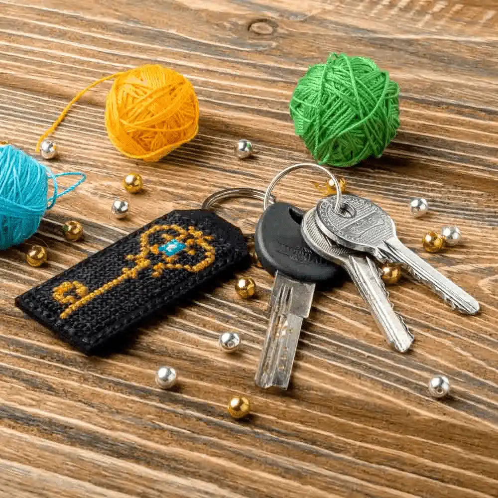 Key Chain Needlecraft Kit - Cross Stitch Kit on Leather — HobbyJobby