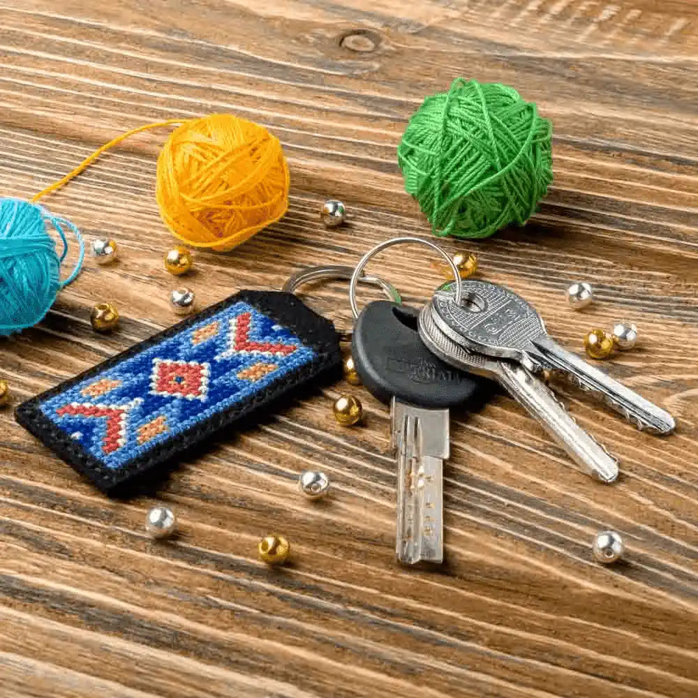 Key Chain Needlecraft Kit - Cross Stitch Kits on Leather — HobbyJobby