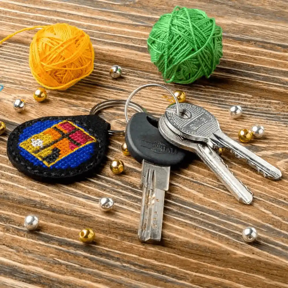 Key Chain Needlecraft Kit - Cross Stitch Kits on Leather — HobbyJobby