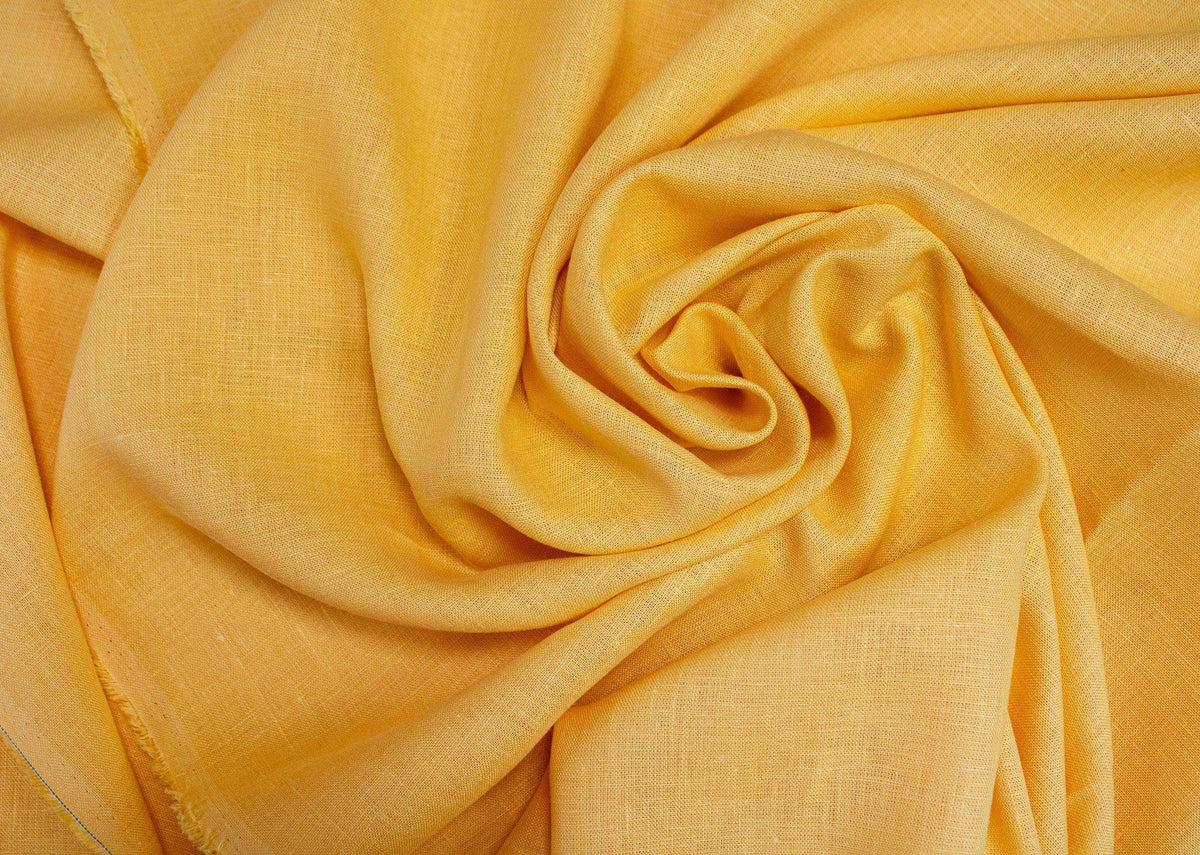 Luca-S Natural Pure 100% Linen Soft Fabric Goldenrod Color — HobbyJobby