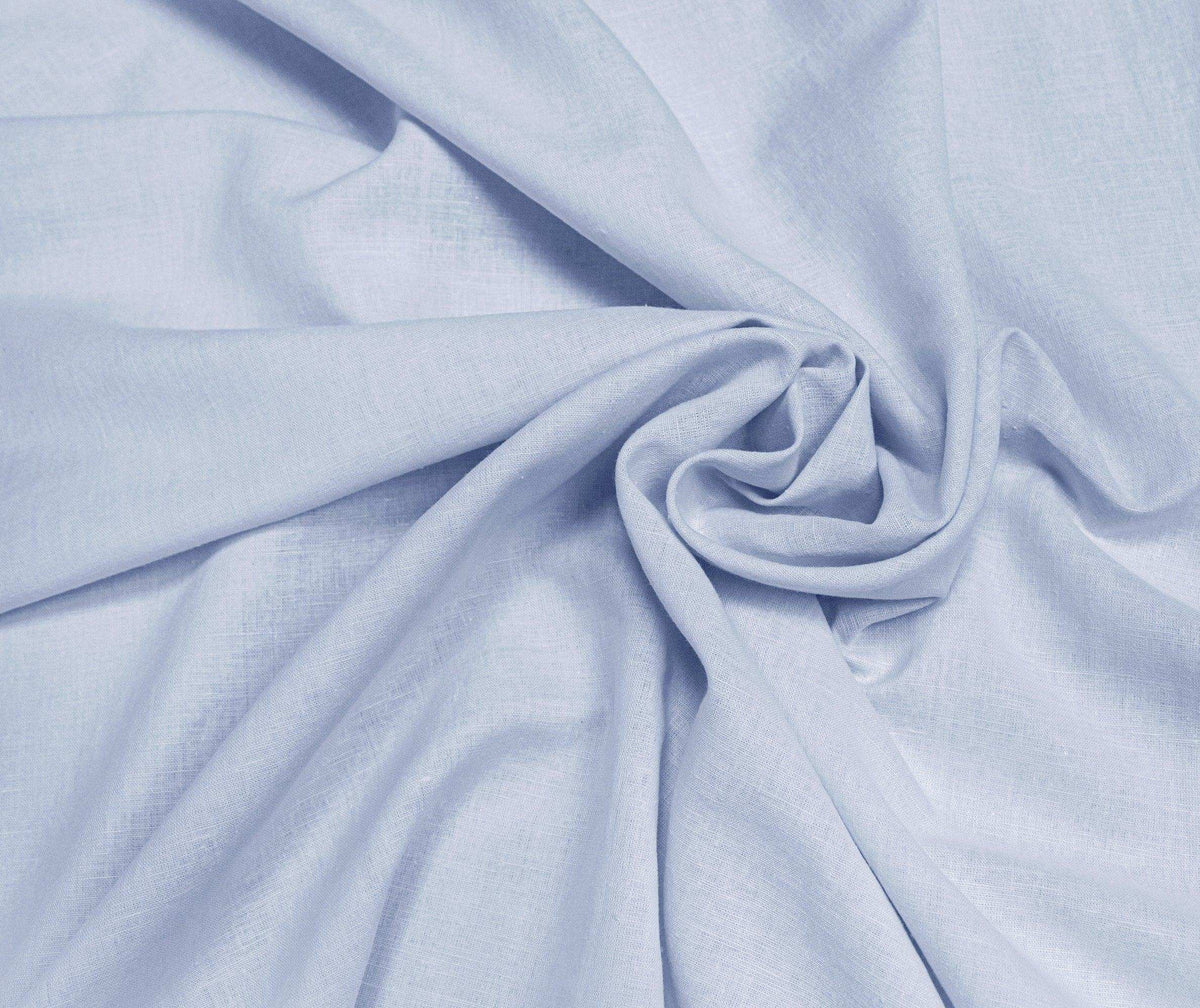 Luca-S Natural Pure Linen Wrinkled Fabric Light Blue Color — HobbyJobby