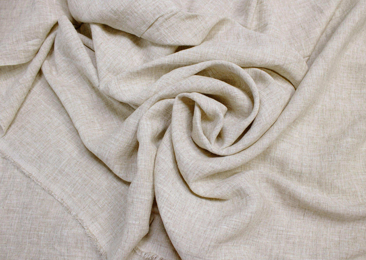 Luca-S Natural Pure Linen Wrinkled Fabric Rustic Color — HobbyJobby