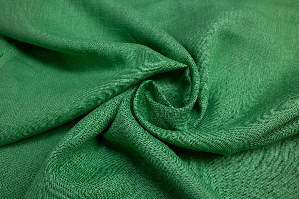 Luca-S Pure Natural 100% Linen Soft Fabric Grass Green Color — HobbyJobby