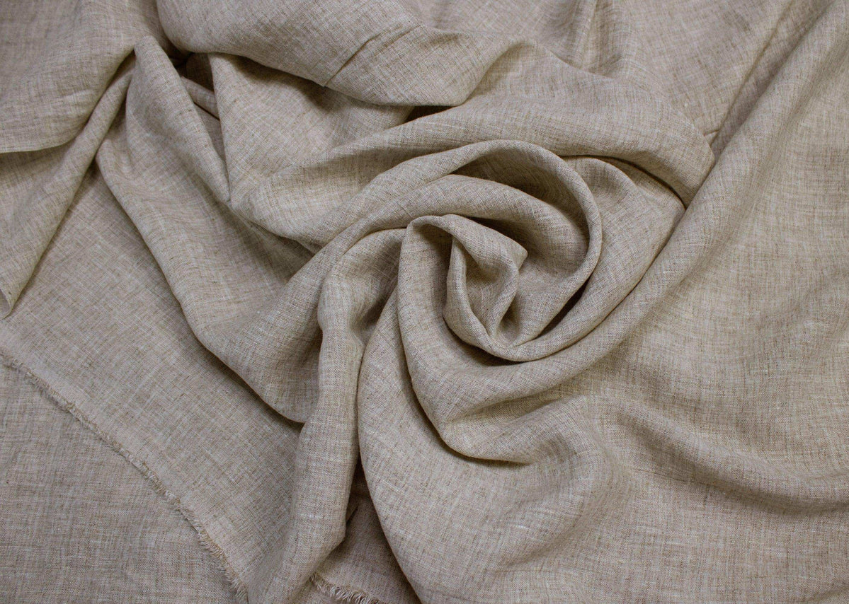 Luca-S Pure Natural Linen Wrinkled Fabric Light Grey Color — HobbyJobby