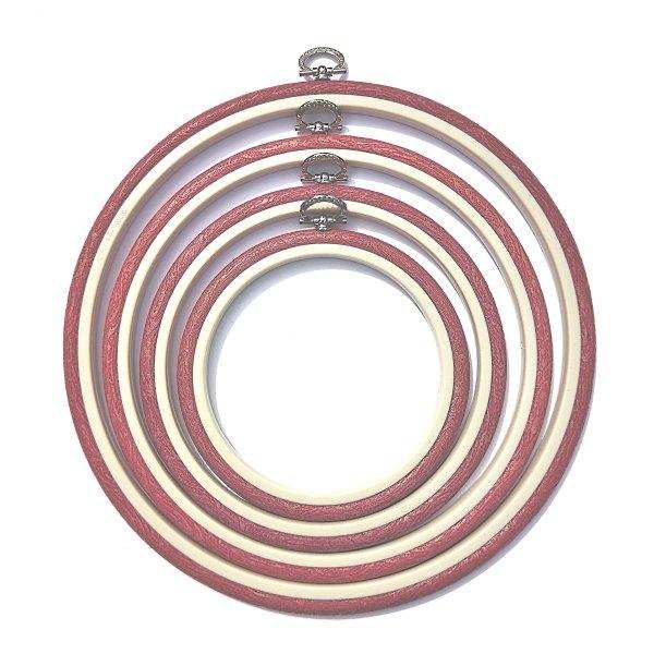Red Embroidery Round Hoop - Nurge Flexible Hoop, Round Cross Stitch Ho ...