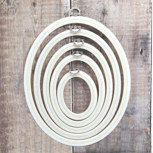 White Embroidery Hoop - Oval Nurge Flexible Hoop — HobbyJobby