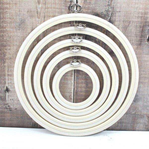 White Embroidery Round Hoop - Nurge Flexible Hoop, Round Cross Stitch ...