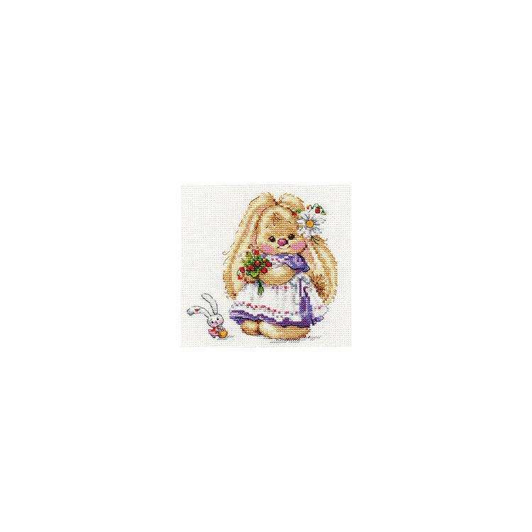 Alisa Cross Stitch Kit - Rabbit Mi. Strawberry — HobbyJobby