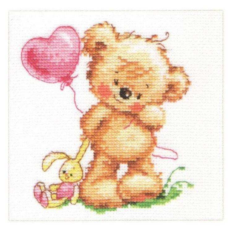 Cross Stitch Kit Alisa - Lovely Teddy Bear, 0-70 — HobbyJobby