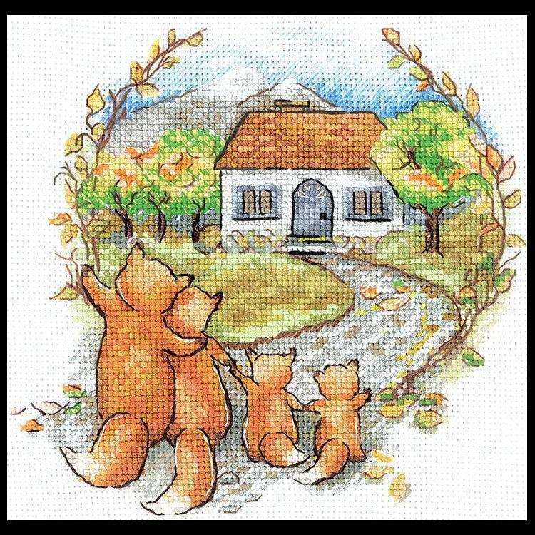 Cross Stitch Kit Andriana - N-30, NEW DWELLING. FOXES — HobbyJobby