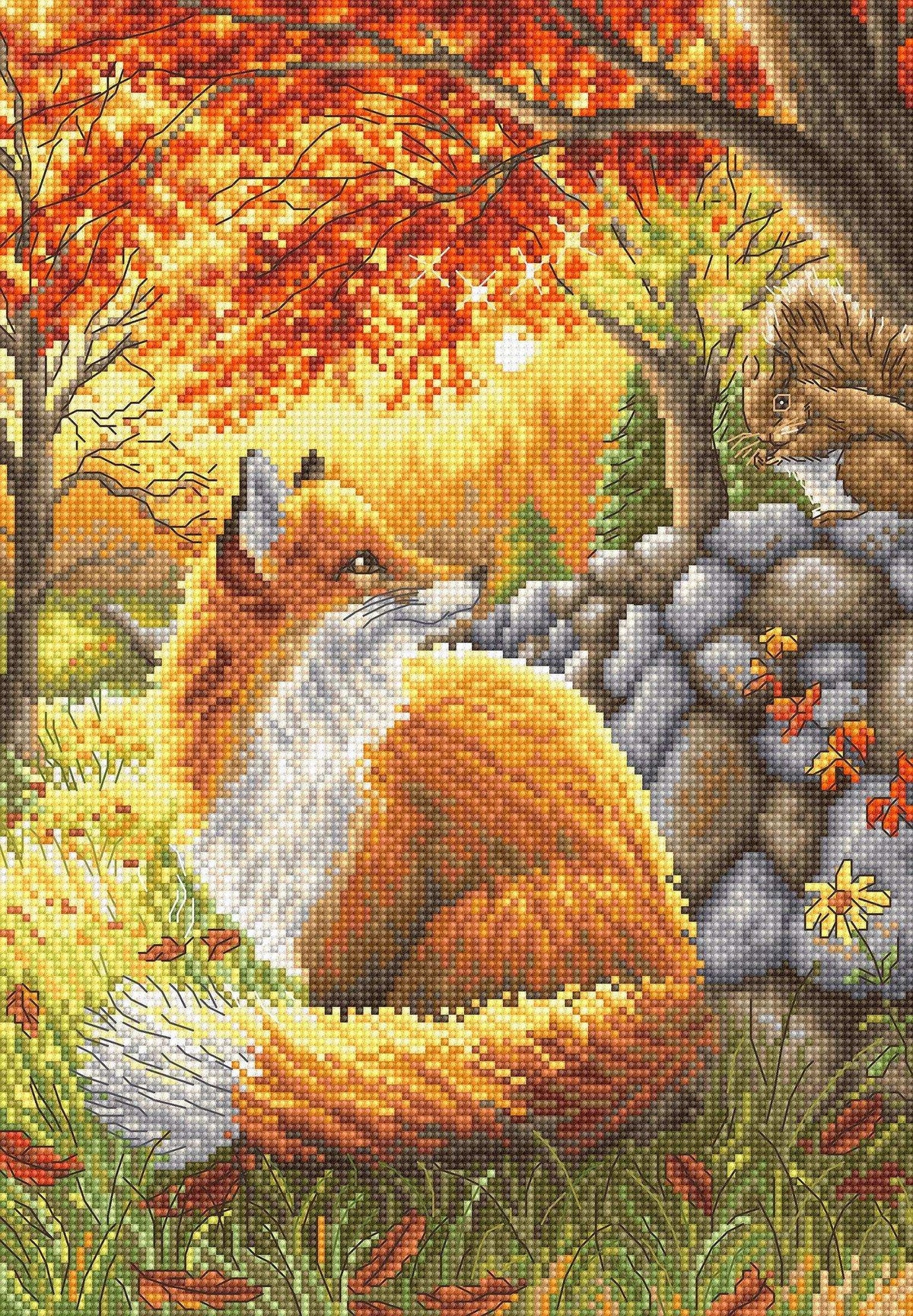 Cross Stitch Kit LetiStitch - A Friend for Little Fox — HobbyJobby