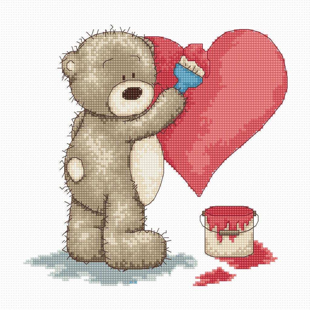 Cross Stitch Kit Luca-S - B1007, Bruno Bear — HobbyJobby
