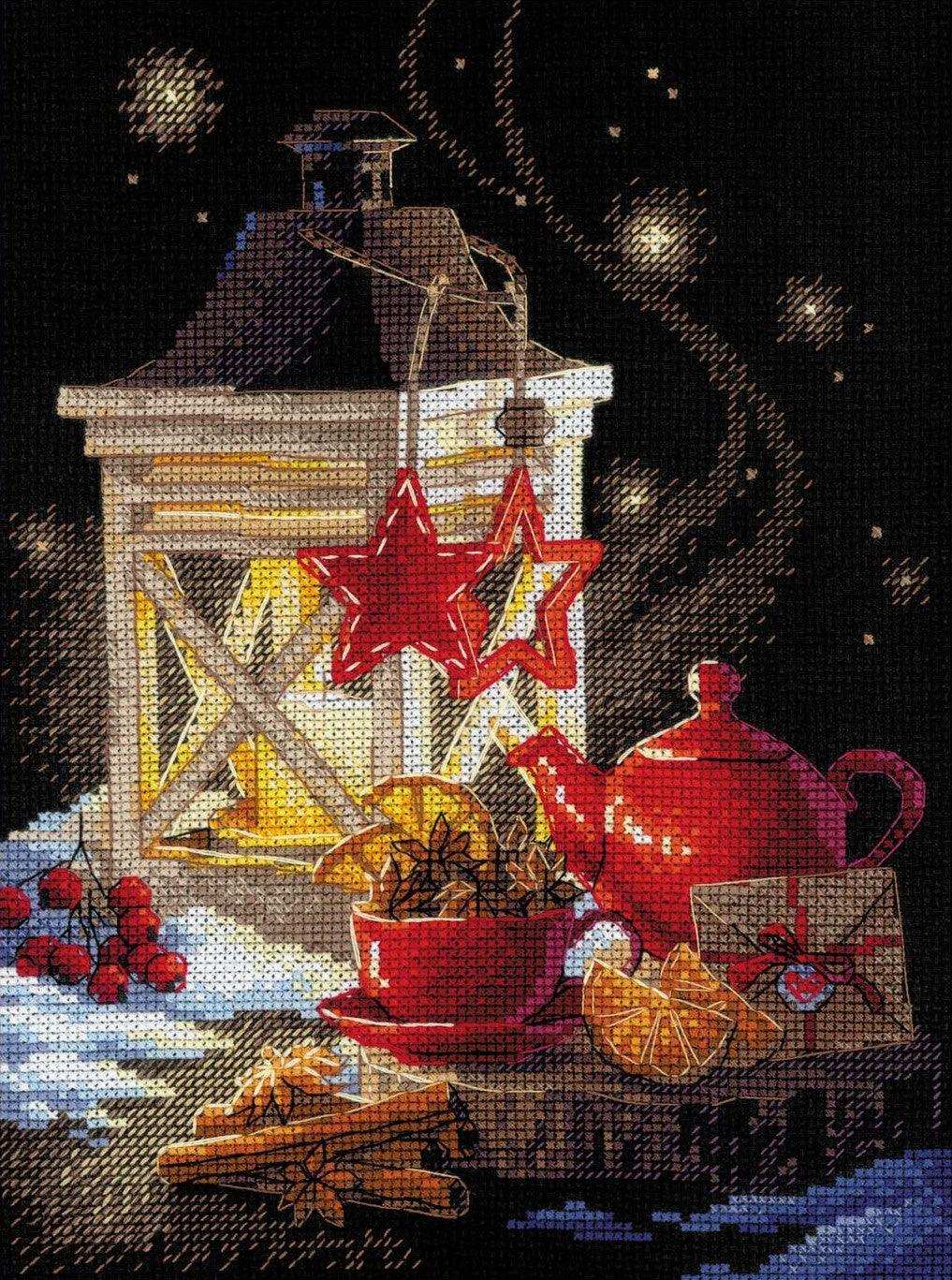 Cross Stitch Kit Riolis - Winter Tea Time, R1977 — HobbyJobby