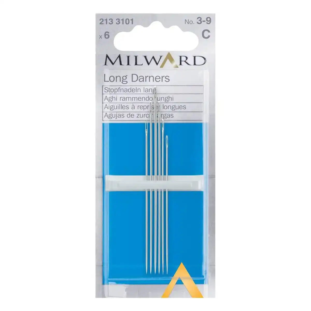 Milward Long Darner Needles No.3 to 9 - 6 Pack — HobbyJobby